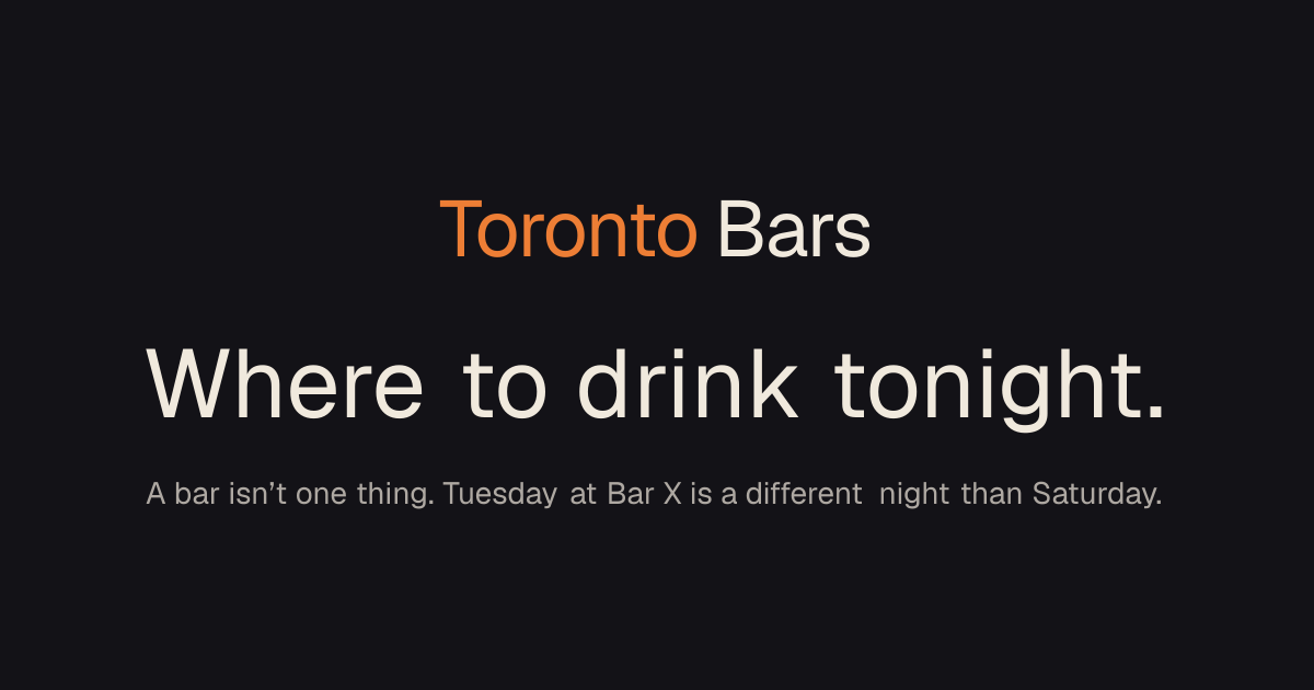 TorontoBars — Where to drink tonight